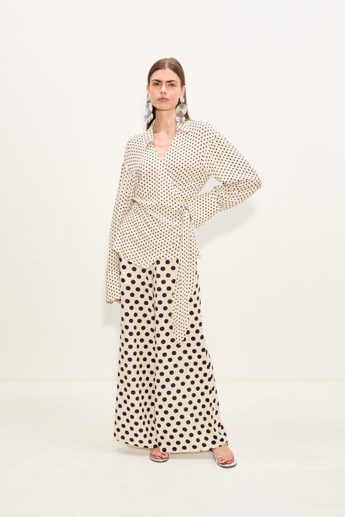 SIMONMILLER SIMONMILLER Anya Crepe Polka Dot Wrap Top